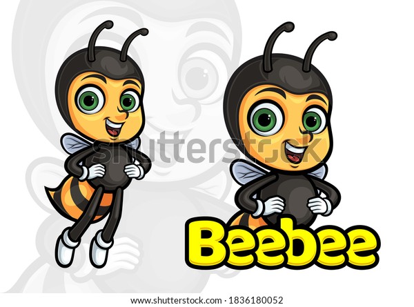 Cartoon Bee Logo Illustration Vector Eps Stock Vector (Royalty Free ...