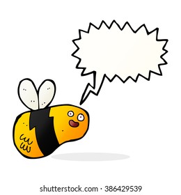 Cartoon Bee Speech Bubble Stock Vector (Royalty Free) 242198575 ...
