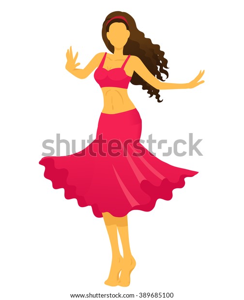 Cartoon Belly Dancer Young Slender Girl Stock Vector (Royalty Free ...