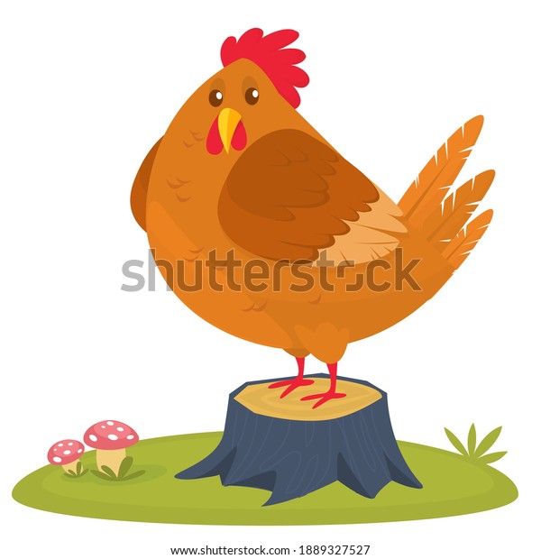 Cartoon Big Fat Hen Isolated On Stock Vector (Royalty Free) 1889327527 ...