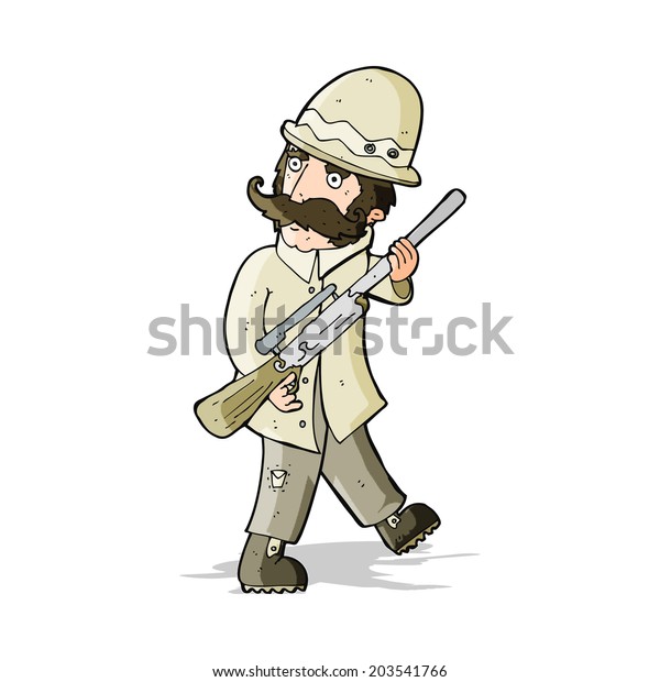 Cartoon Big Game Hunter: เวกเตอร์สต็อก (ปลอดค่าลิขสิทธิ์) 203541766 ...