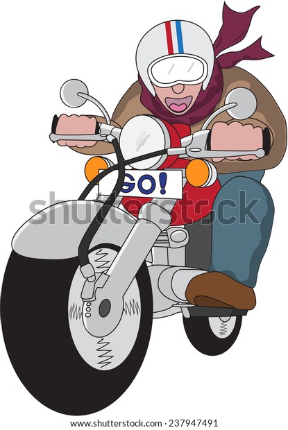Cartoon Biker Stock Vector (Royalty Free) 237947491