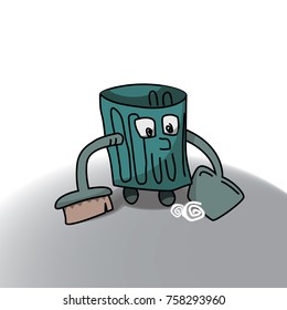 Cartoon Bin Vector Illustration Stock Vector (Royalty Free) 758293960