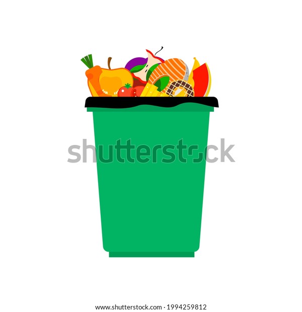 Cartoon Bin Wet Waste On White Stock Vector (Royalty Free) 1994259812 ...