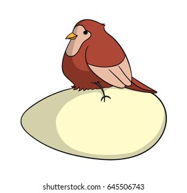 Cartoon Bird Trying Hatch Egg That Stock Vector (Royalty Free ...