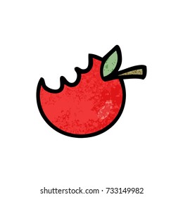 Cartoon Bitten Apple Stock Vector (Royalty Free) 733149982