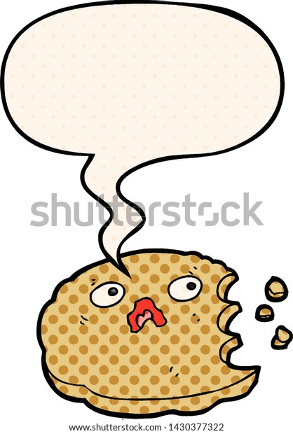 Cartoon Bitten Cookie Speech Bubble Comic Stock Vector (Royalty Free ...