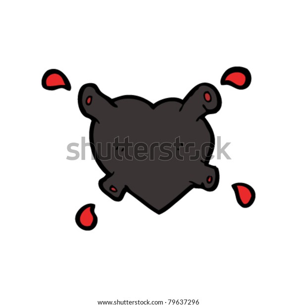 Cartoon Black Heart Pumping Stock Vector (Royalty Free) 79637296 ...