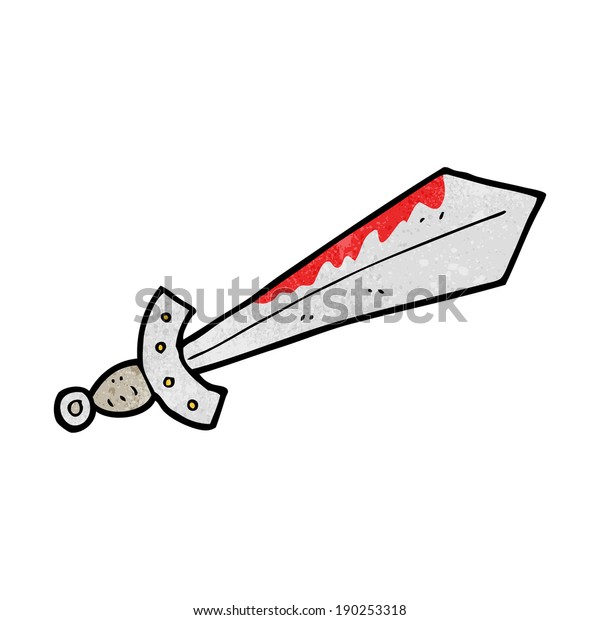 Cartoon Bloody Sword Stock Vector (Royalty Free) 190253318 | Shutterstock
