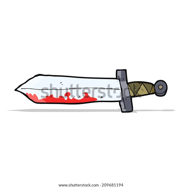 Cartoon Bloody Sword Stock Vector (Royalty Free) 209681194 | Shutterstock