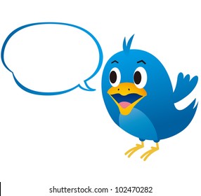 Cartoon Blue Bird Talking Stock Vector (Royalty Free) 102470282 ...