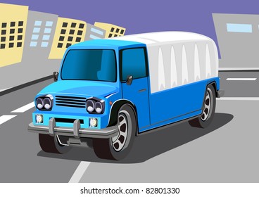 Cartoon Blue Car Stock Vector (Royalty Free) 82801330 | Shutterstock