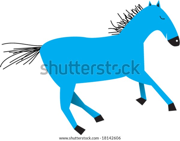 Cartoon Blue Horse Stock Vector (Royalty Free) 18142606 | Shutterstock