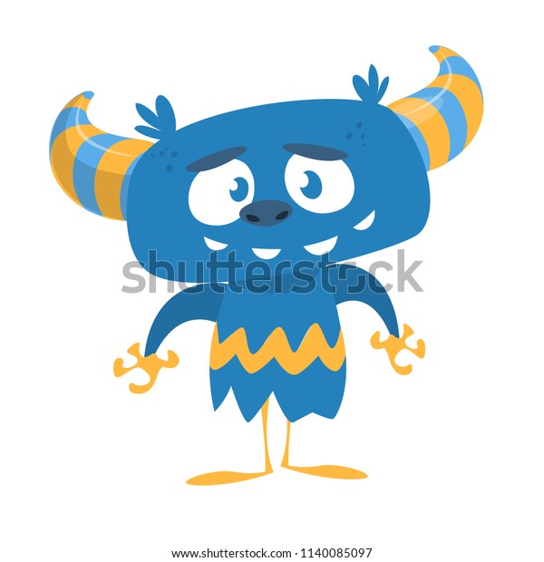 Cartoon Blue Monster Vector Illustration Isolated Stock Vector (Royalty ...