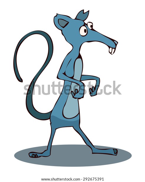 Cartoon Blue Rat Vector Illustration Stock Vector (Royalty Free) 292675391