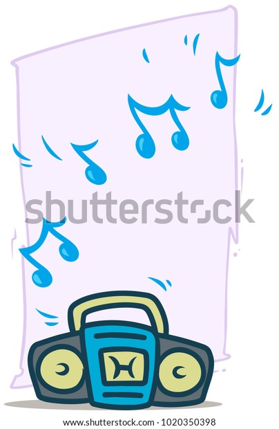 Cartoon Blue Working Tape Recorder Musical Stock Vector (Royalty Free ...