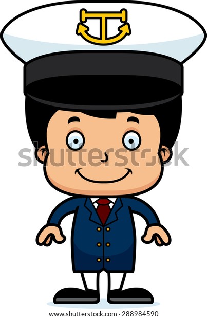 Cartoon Boat Captain Boy Smiling Stock Vector (Royalty Free) 288984590