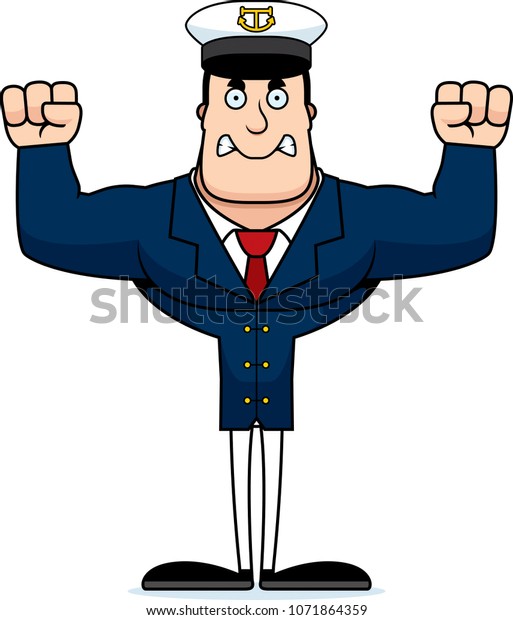 Cartoon Boat Captain Looking Angry Stock Vector (Royalty Free ...