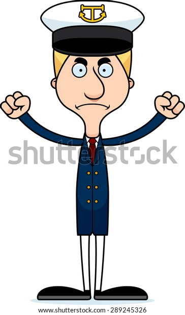 Cartoon Boat Captain Man Looking Angry Stock Vector (Royalty Free ...