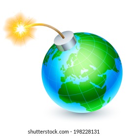 Cartoon Bomb Form Earth Stock Illustration 217808017