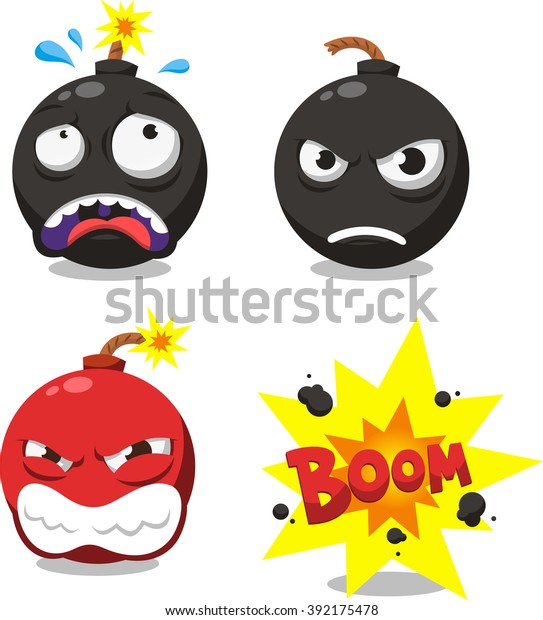 Cartoon Bomb Set 1 Stock Vector (Royalty Free) 392175478