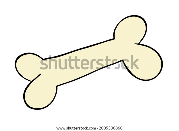 Cartoon Bone Vector Illustration Colored Black Stock Vector (Royalty ...