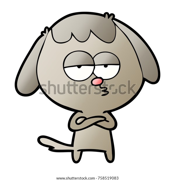 Cartoon Bored Dog Stock Vector (Royalty Free) 758519083