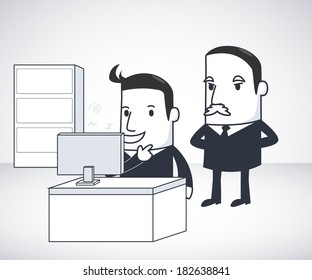 Cartoon Boss Man Stock Vector (Royalty Free) 182638841 | Shutterstock