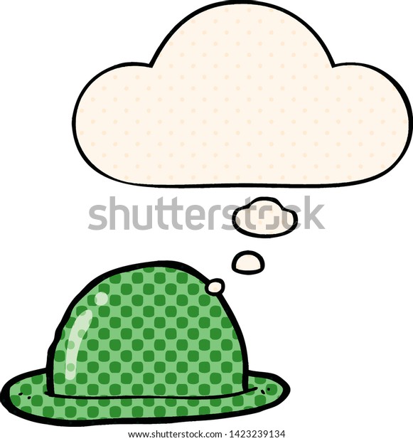 Cartoon Bowler Hat Thought Bubble Comic Stock Vector (Royalty Free ...