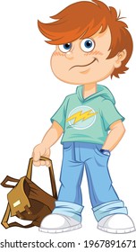 Cartoon Boy Backpack a Vector Illustration Stock Vector (Royalty Free ...