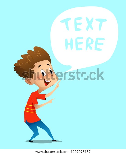 Cartoon Boy Dialog Box Vector Illustration Stock Vector (Royalty Free ...