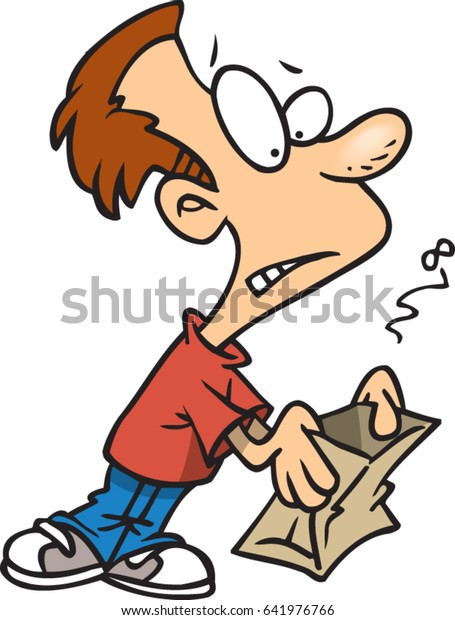 Cartoon Boy Empty Lunch Bag Stock Vector (Royalty Free) 641976766
