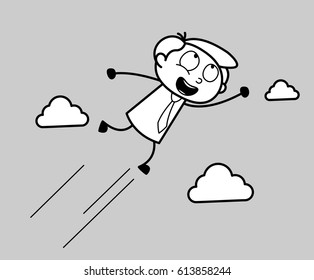 Cartoon Boy Flying Vector Illustration Stock Vector (Royalty Free ...