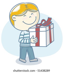 Cartoon Boy Giving Gift Stock Vector (Royalty Free) 51438289 | Shutterstock