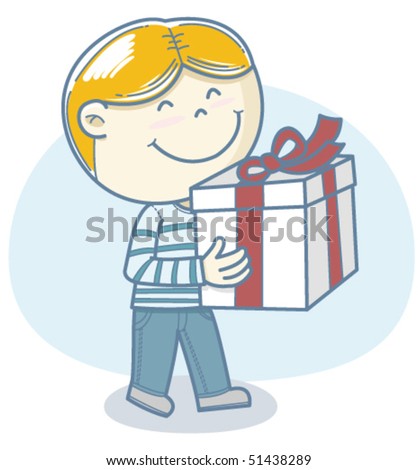 Cartoon Boy Giving Gift Stock Vector (Royalty Free) 51438289 - Shutterstock