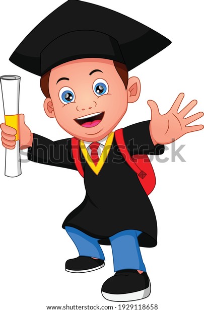 Cartoon Boy Graduation Costume Stock Vector (Royalty Free) 1929118658