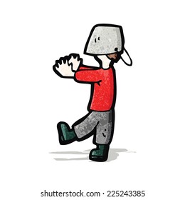 Boy Bucket On Head Stock Vector (Royalty Free) 119577733