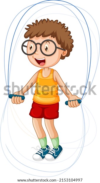 Cartoon Boy Jumping Rope Illustration Stock Vector (Royalty Free ...