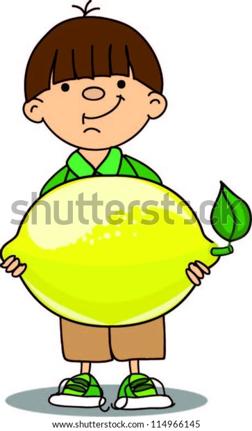 Cartoon Boy Lemon Stock Vector (Royalty Free) 114966145 | Shutterstock