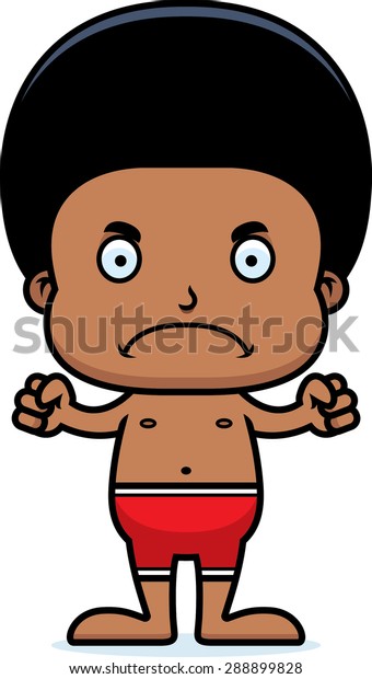 Cartoon Boy Looking Angry Swimsuit Stock Vector (Royalty Free ...