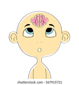 Cartoon Boy Looking His Mind Stock Vector (Royalty Free) 567915721 ...