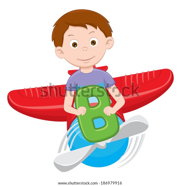Cartoon Boy On Plane Stock Vector (Royalty Free) 186979916 | Shutterstock