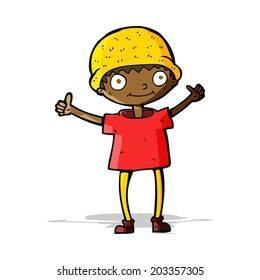 Cartoon Boy Positive Attitude Stock Illustration 205677961
