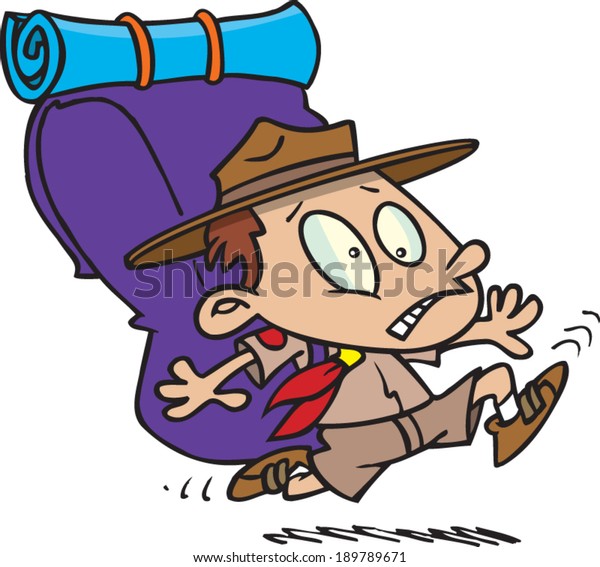 Cartoon Boy Scout Running Scared Stock Vector (Royalty Free) 189789671