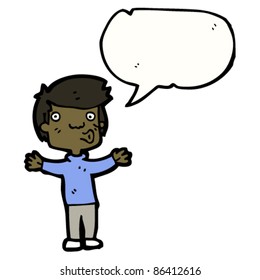 Cartoon Boy Shrugging Stock Vector (Royalty Free) 86412616 | Shutterstock