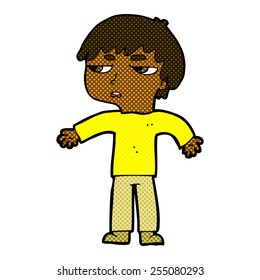 Cartoon Boy Shrugging Shoulders Stock Vector (Royalty Free) 255080293 ...