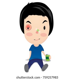 Cartoon Boy Sick Stock Vector (Royalty Free) 759257983 | Shutterstock