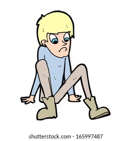 Cartoon Boy Sitting On Floor Stock Illustration 188151026 | Shutterstock