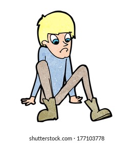 Cartoon Boy Sitting On Floor Stock Illustration 462587896