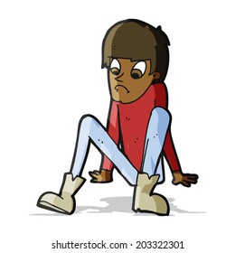 Cartoon Boy Sitting On Floor Stock Illustration 188151026 | Shutterstock